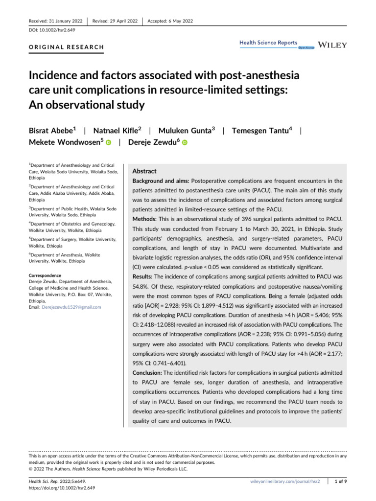 HSR2-5-e649 | PDF | Surgery | Anesthesia