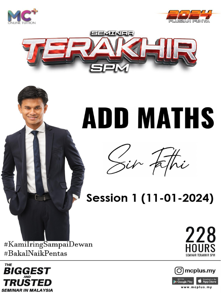 Seminar Terakhir SPM Addmaths MR Fathi 11.01.2024 | PDF