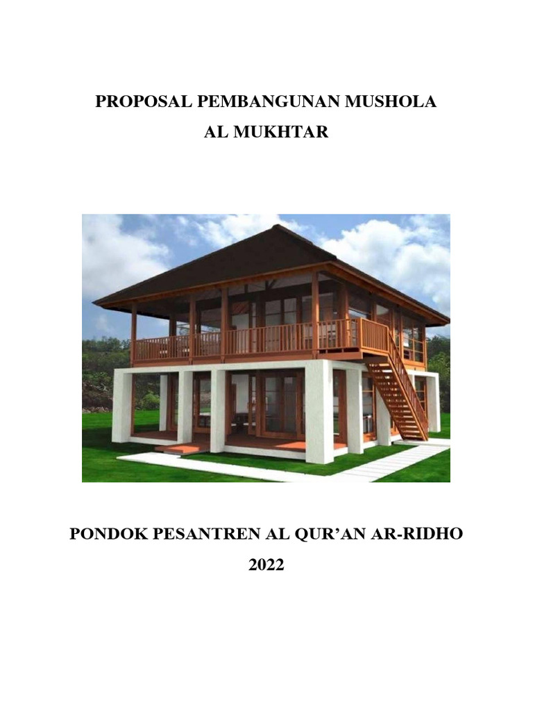 Proposal Mushola Pesantren Al Quran Ar Ridho New PDF | PDF