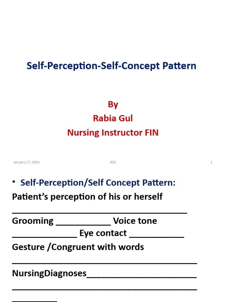 Self-Perception-Self-Concept Pattern | PDF | Cognitive Science | Cognition