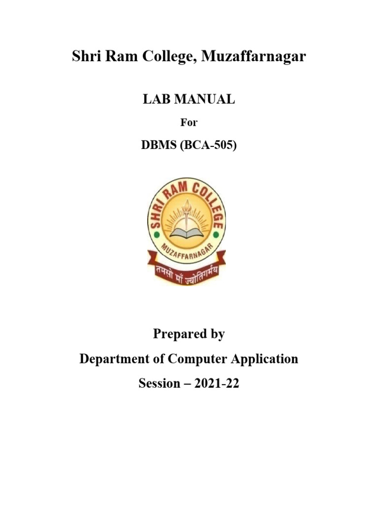 DBMS Lab Manual | Download Free PDF | Sql | Databases