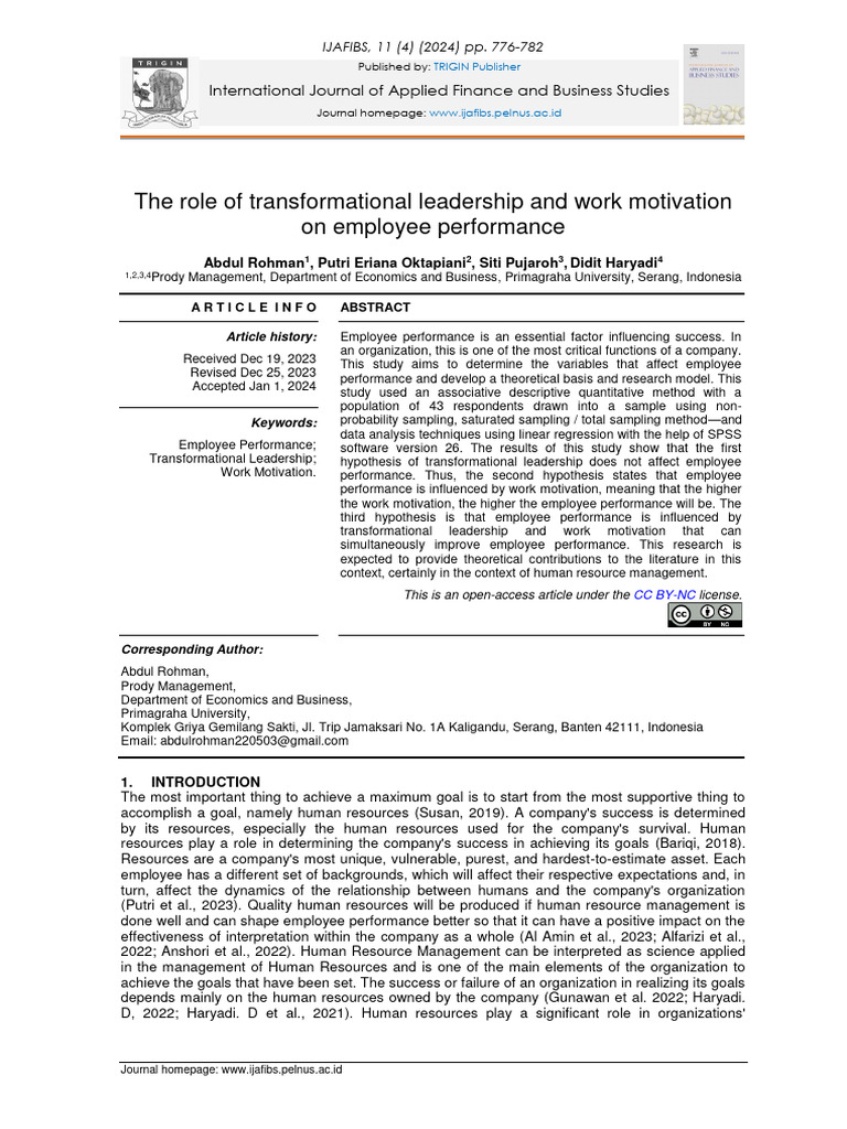 Abdul Rohman | PDF | Leadership | Validity (Statistics)