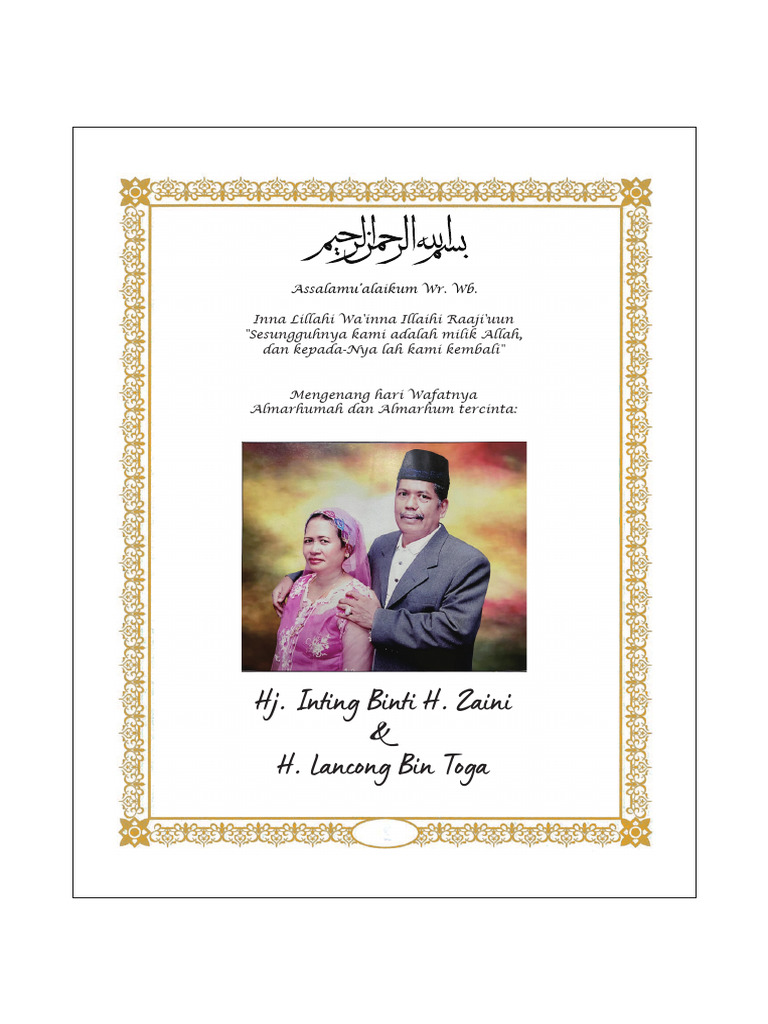 Mengenang 40 Hari Wafat Hj. Inting | PDF