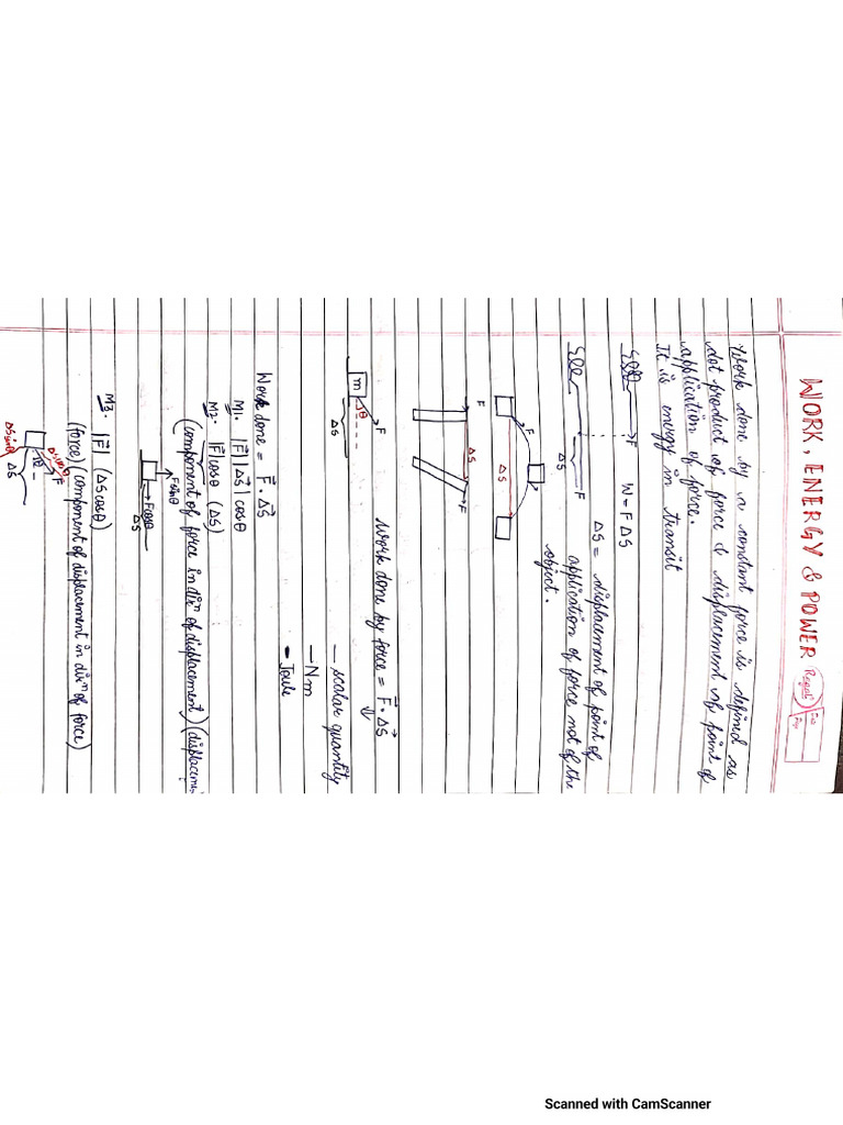 Work Energy &power Notes | PDF