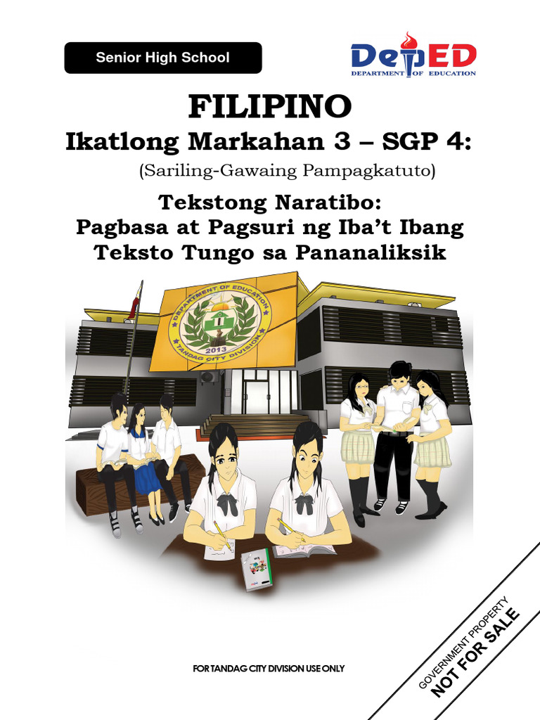 FilipinoSHS - Q3 - W4 - Tekstong Naratibo Pagbasa at Pagsuri NG Ibat-Ibang Teksto - (Rodolfo P ...