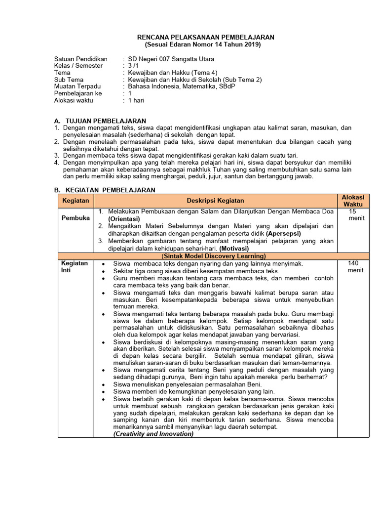 Kewajiban Dan Hakku Di Sekolah Pel. 1 | PDF