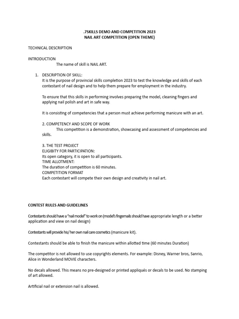 Skills Demo and Competition 2023 | PDF | Business