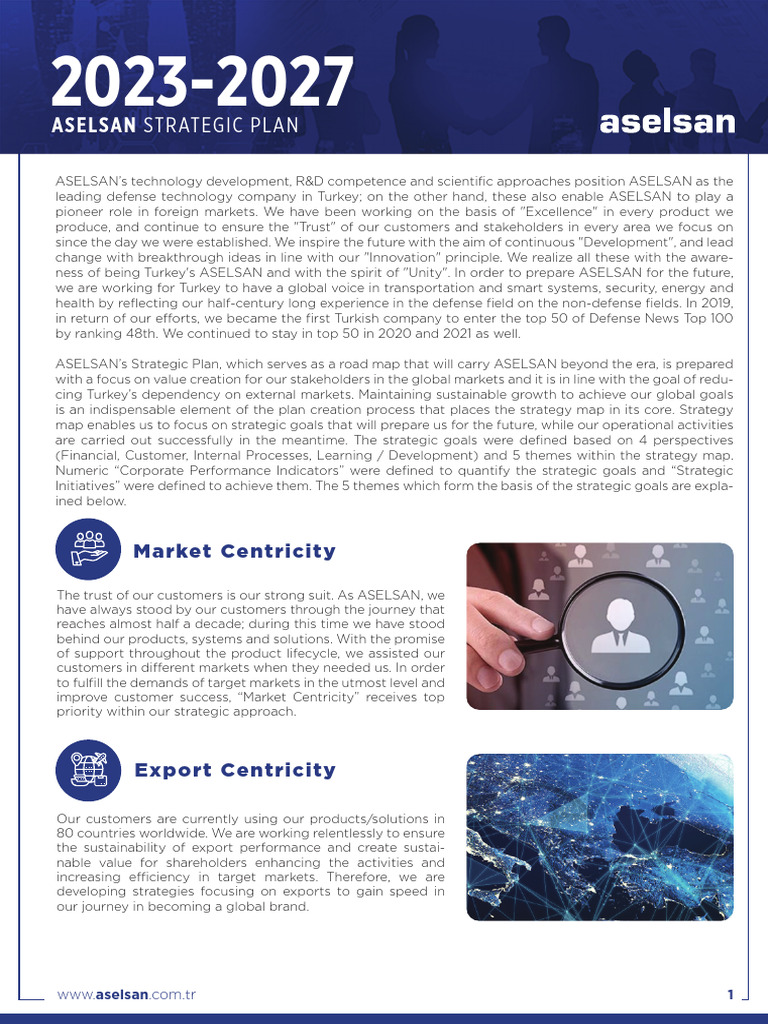 2023-2027 ASELSAN Strategic Plan Summary | PDF | Research And Development | Strategic Planning