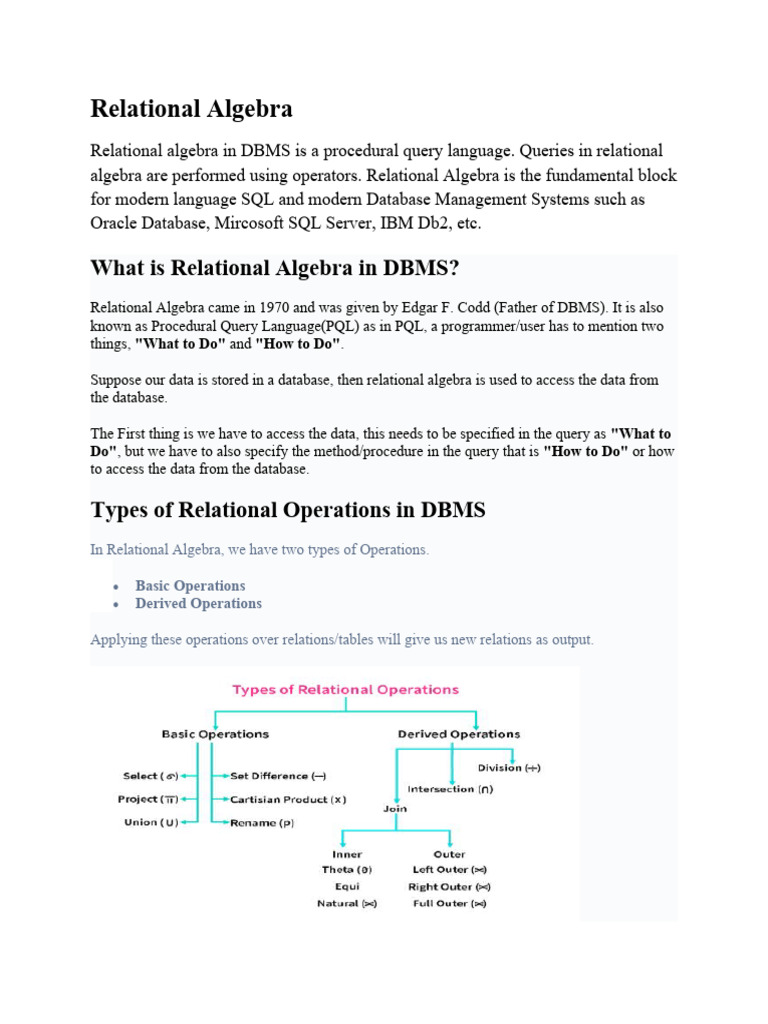 Relational Algebra | PDF