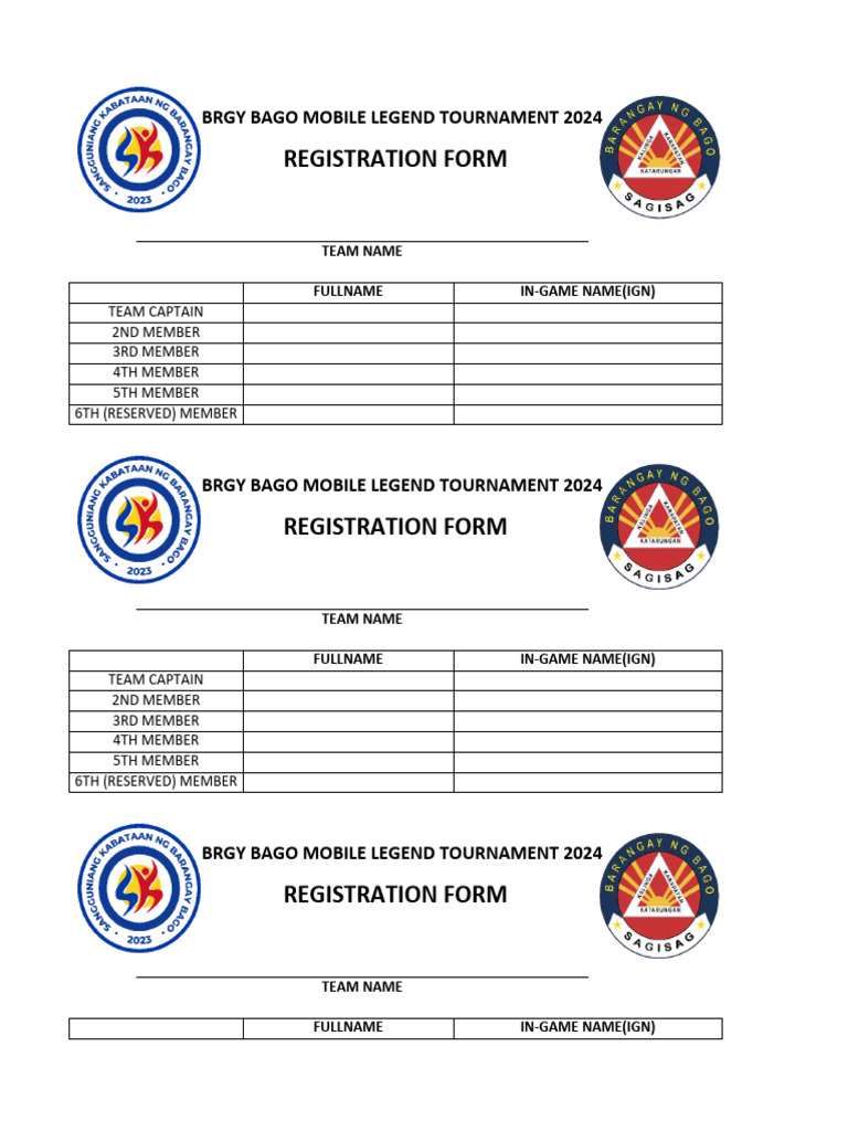 Mobile Legend Form | PDF