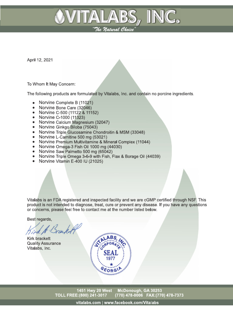 Porcine Letter 04-12-21 | PDF