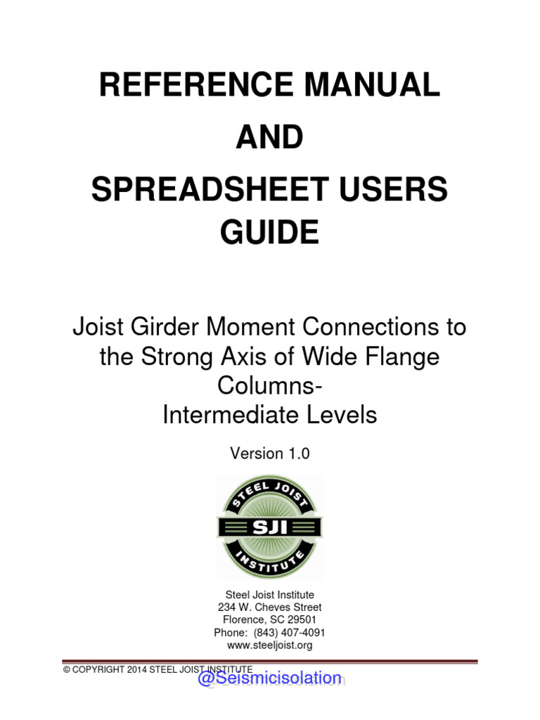 SJI Joist Girder Moment Connections | PDF | Truss | Buckling