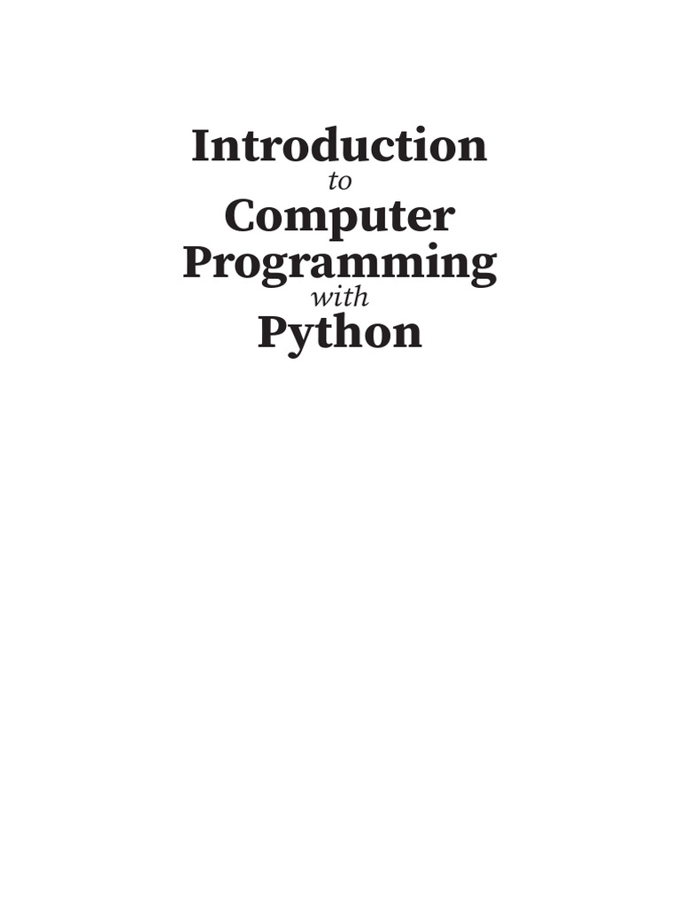 Wang 2023 Introduction To Computer Programming With Python Pdf