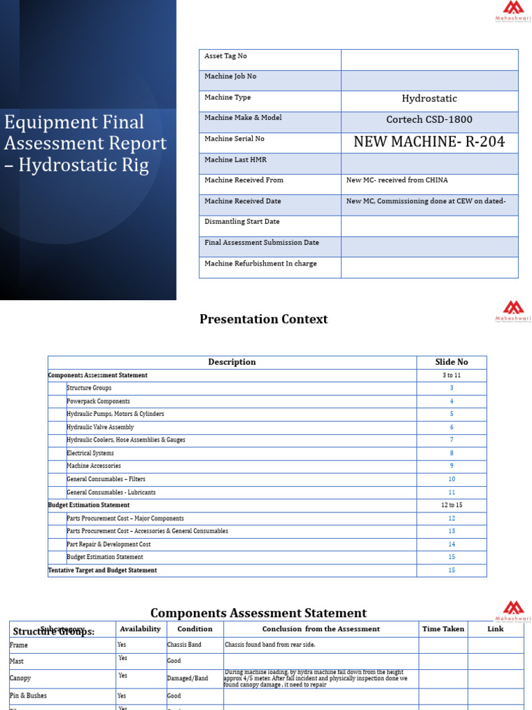 Final Assessment Report of R-204 | PDF | Pump | Engines
