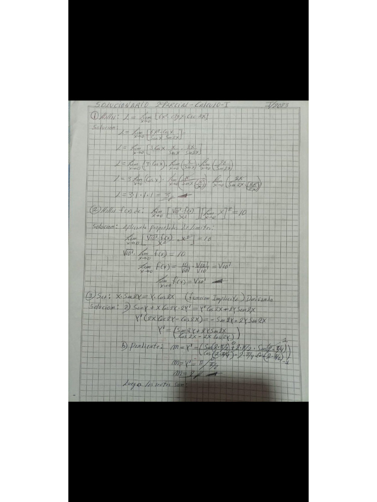 Sol. Lim 1 Cálculo | PDF