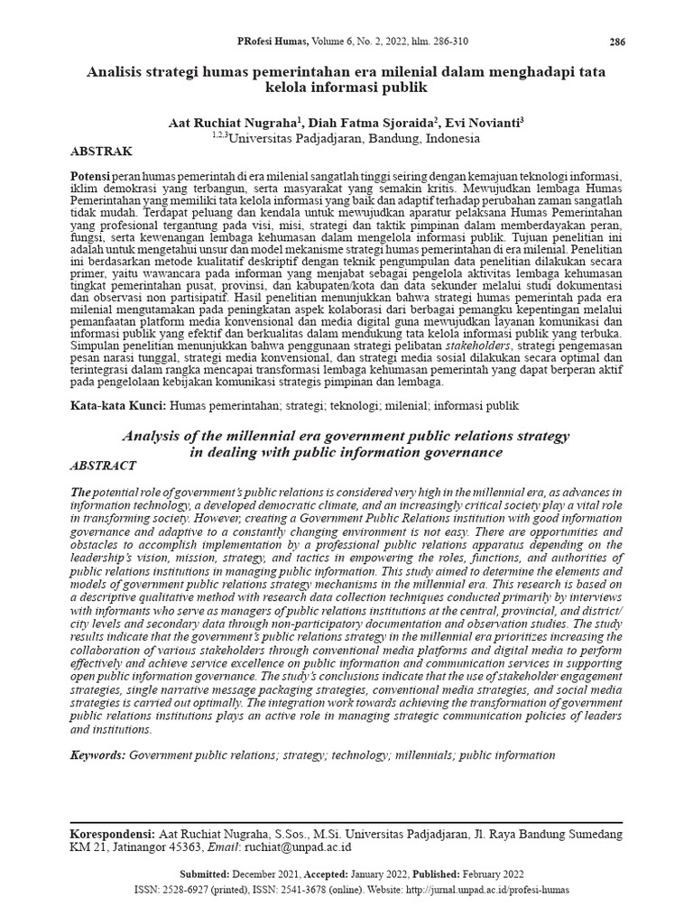 Analisis Strategi Humas Pemerintah Era Milenial | PDF | Ilmu Sosial