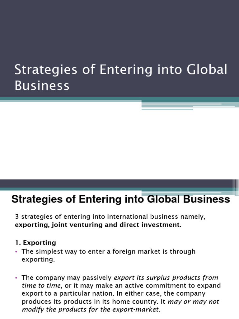 2B. Strategies To Enter | PDF
