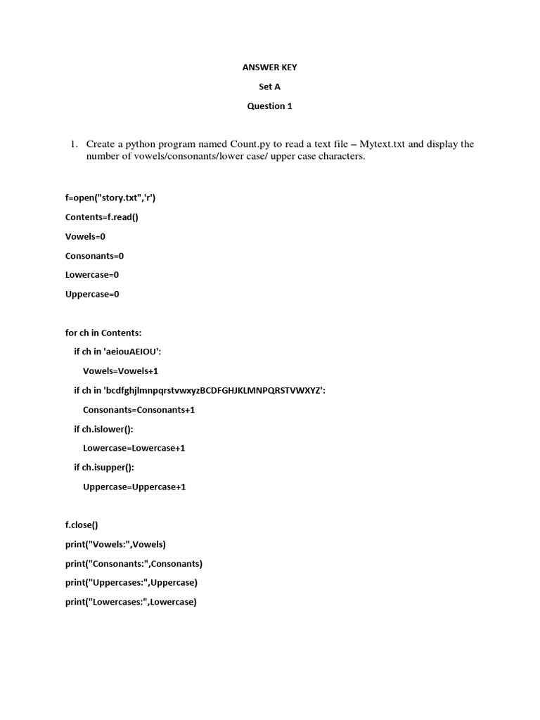 ANSWER KEY Python | PDF
