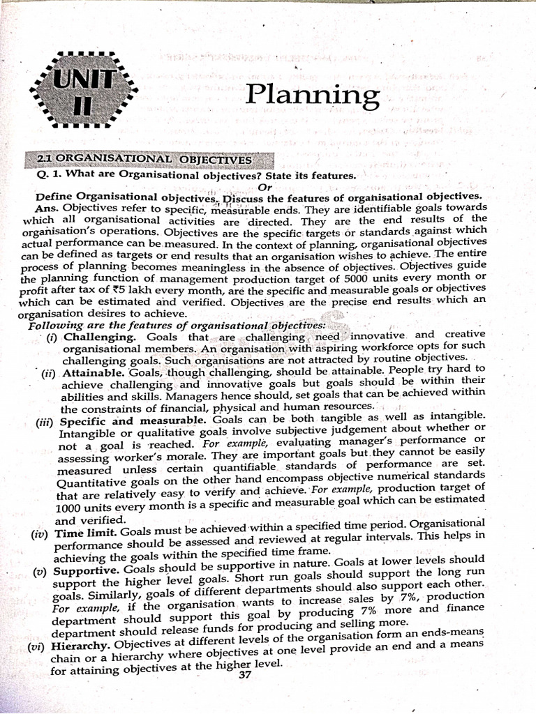 Unit 2 (Planning) | PDF