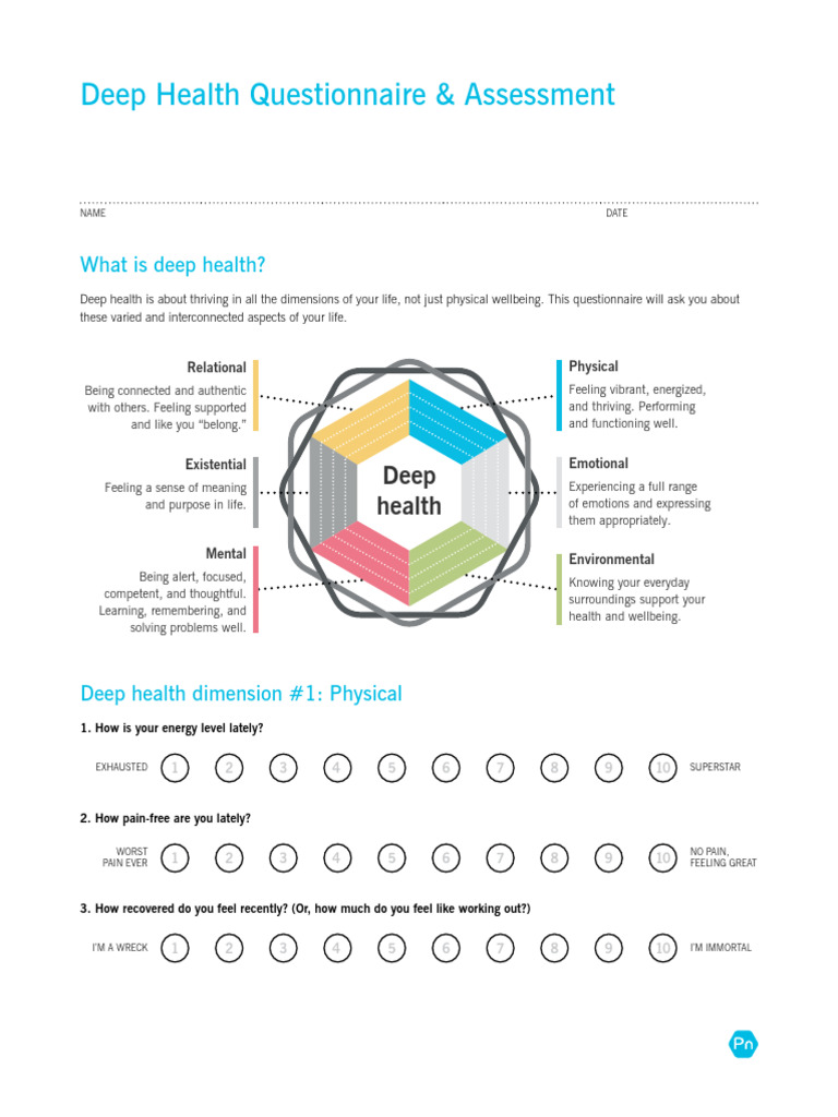 Deep Health Questionnaire r5 Ff | PDF | Feeling | Well Being