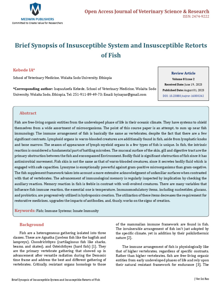 Fish Immune System Overview | PDF | Immune System | Lymphocyte