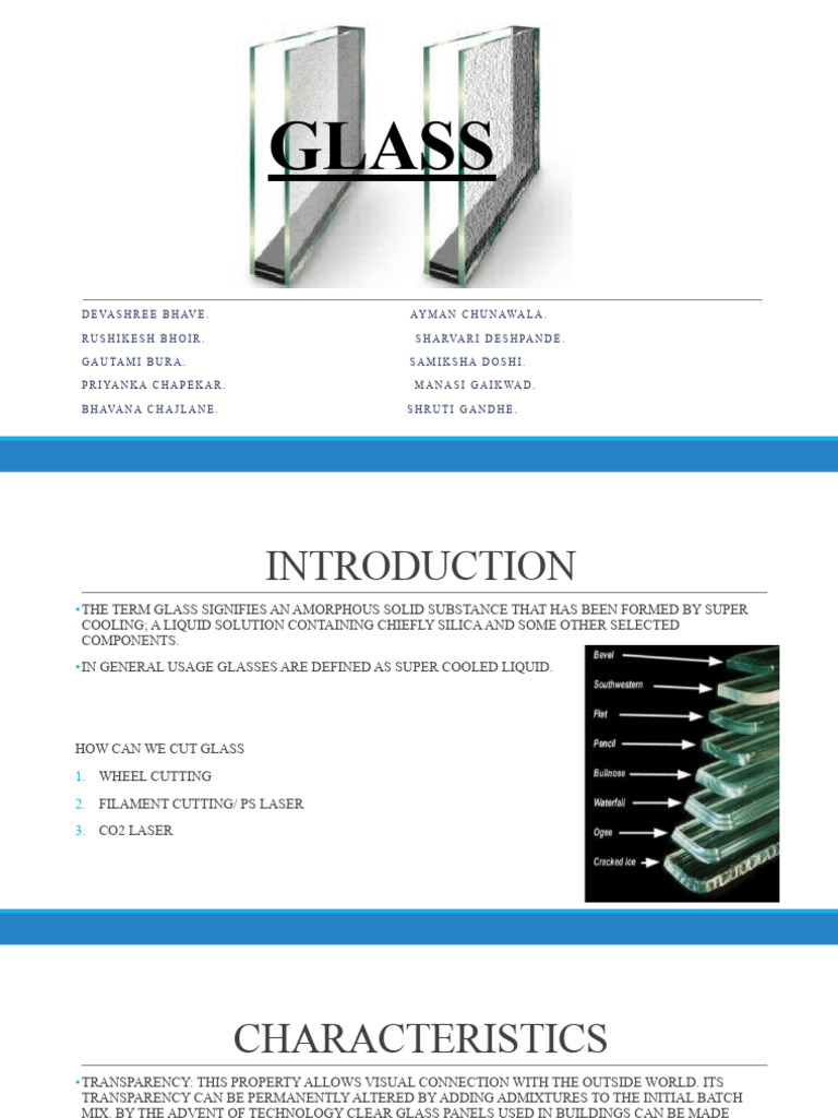 BT PPT - Glass | PDF | Glasses | Adhesive