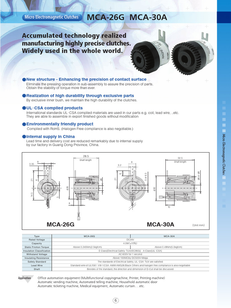 Mce30Tl Mce30Tc MCA-26G MCA-30A | PDF | Insulator (Electricity) | Clutch