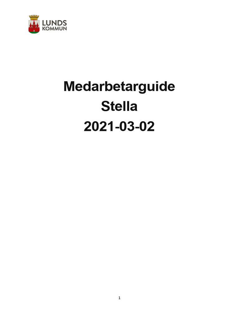 Medarbetarguide Arbetsskaderegistret Stella | PDF