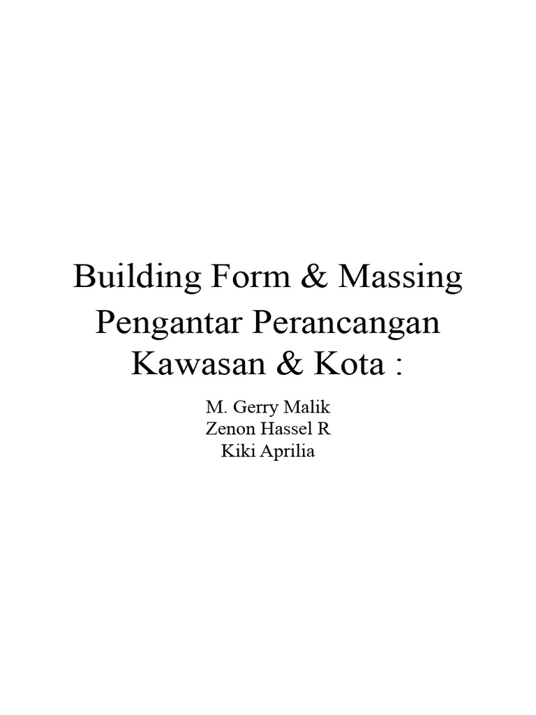 Minggu Ke 9 - Building Form & Massing | PDF