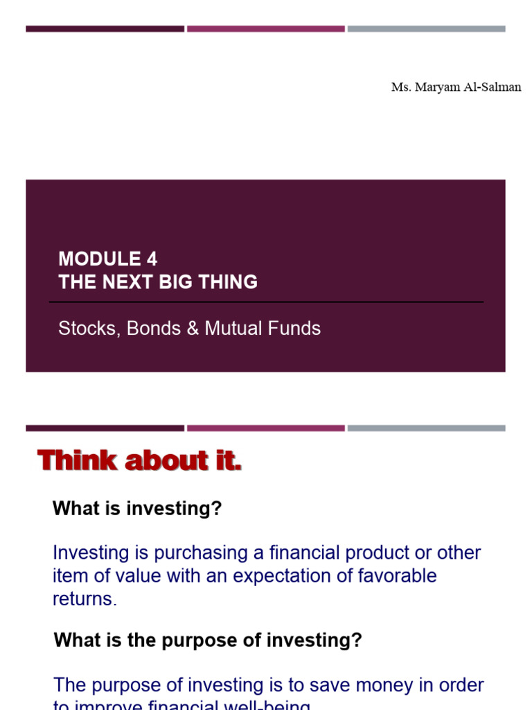 Stocks Bonds Mutual Funds | PDF