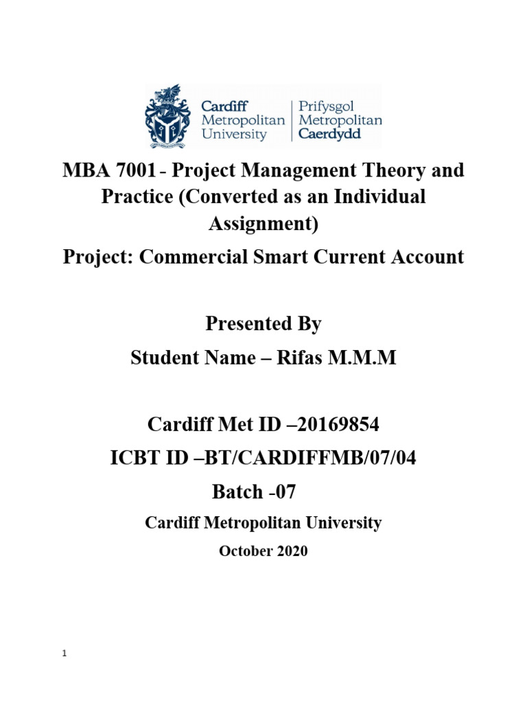 MBA - Project Managment Assignment | PDF