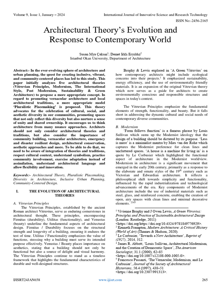 Architectural Theory’s Evolution and Response to Contemporary World ... Architectural Theory’s Evolution and Response to Contemporary World ...
