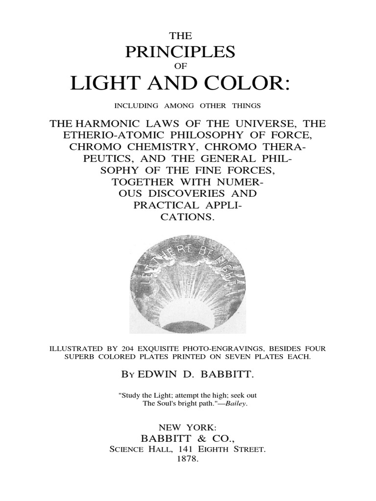 EDWIN D. BABBITT - Principles of Light and Color PDF | PDF | Stars | Sun