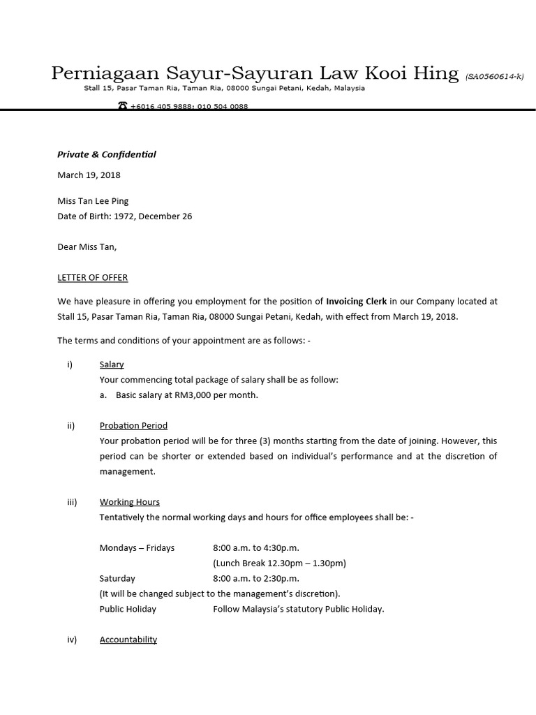 b27fbc72 - Tan Lee Ping - Employment Letter | PDF | Employment | Economies