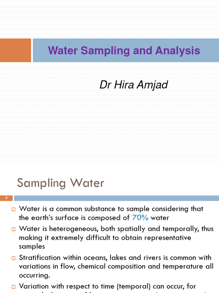 Water Sampling Techniques and Analysis | PDF