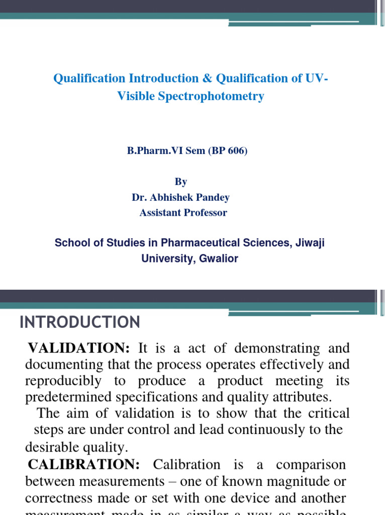 Qualification-of-UV-Spectrophotometer | PDF | Absorbance | Verification And Validation