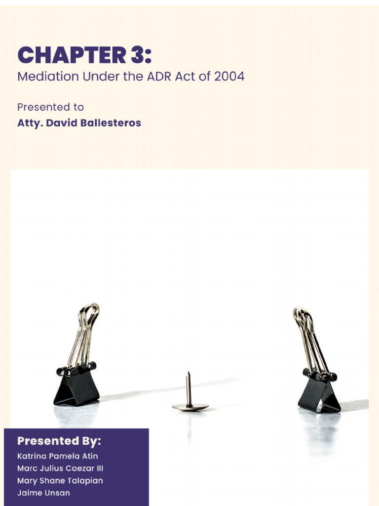 Chapter 3 - Mediation Under The ADR Act of 2004 | PDF | Mediation ... Chapter 3 - Mediation Under The ADR Act of 2004 | PDF | Mediation ...
