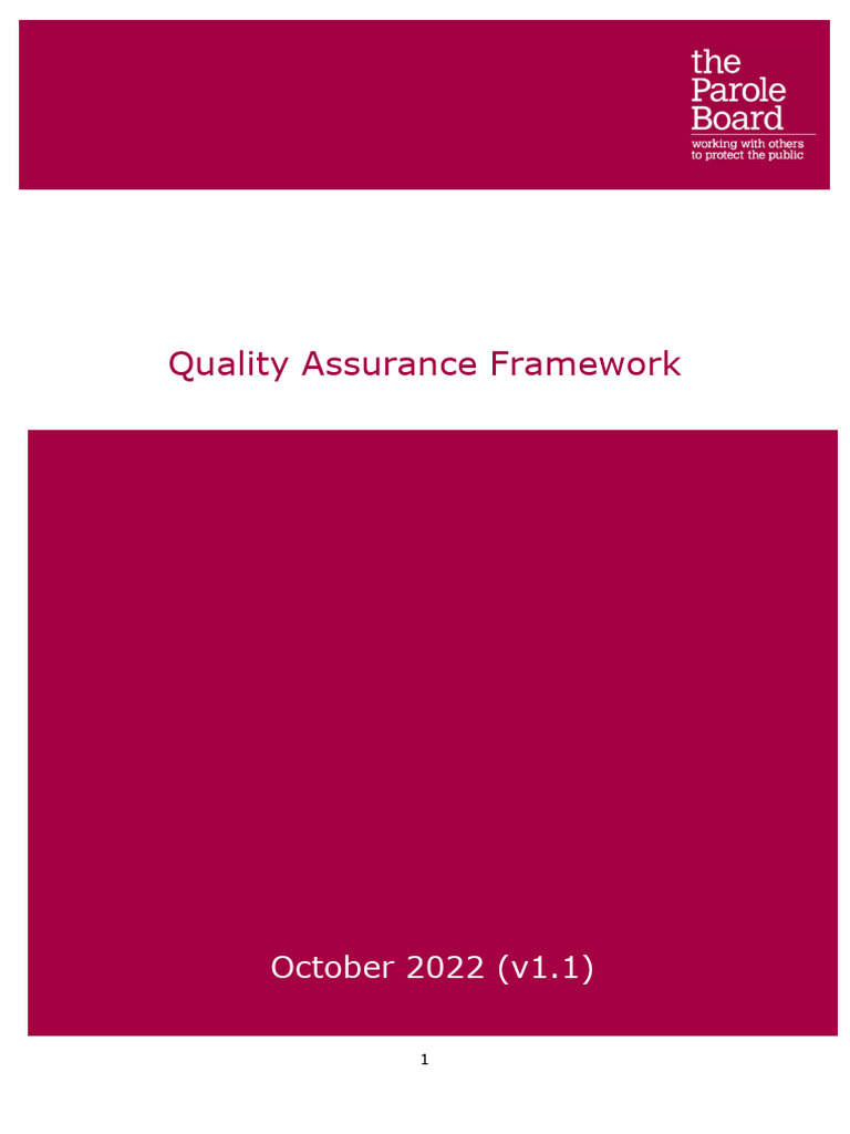 Quality Assurance Framework QAF Oct 2022 | PDF | Governance | Quality Assurance