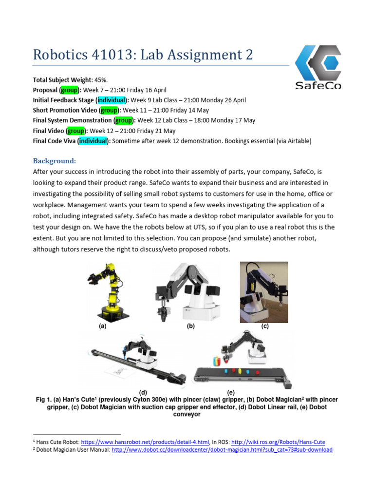 Lab Assignment 2 - Pick-and-Place DoGoodBot | PDF | Simulation | Robotics Lab Assignment 2 - Pick-and-Place DoGoodBot | PDF | Simulation | Robotics