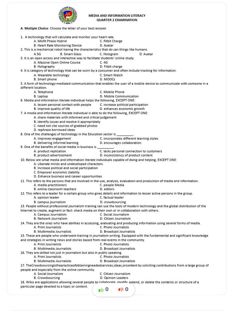 Mil Final Exam With Answer Key - Compress | Download Free PDF ...