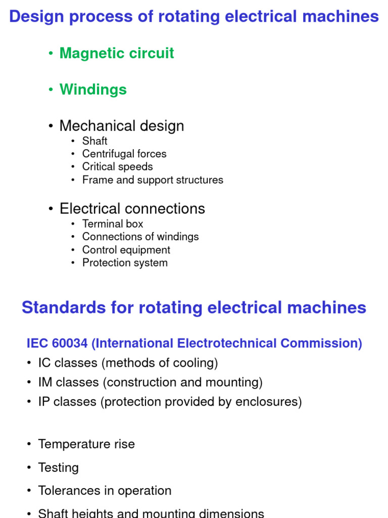 Rotating Electrical Machine Design Process | PDF | Electric Motor | Machines