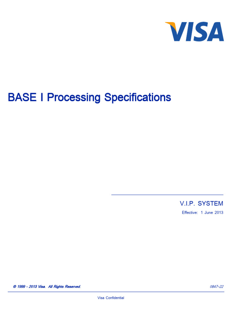 05 v.I.P. System BASE I Processing Specifications 0847 | PDF | Credit ...
