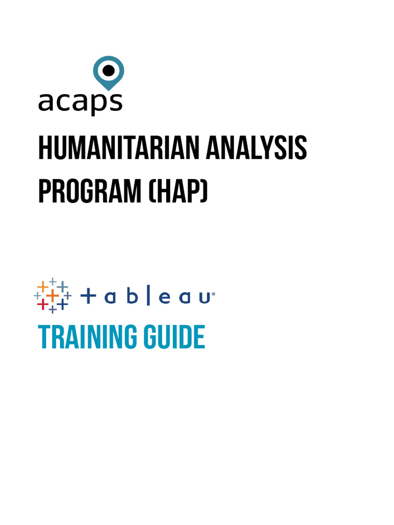 Acaps Hap Tableau Training Guide | PDF | Microsoft Excel | Data