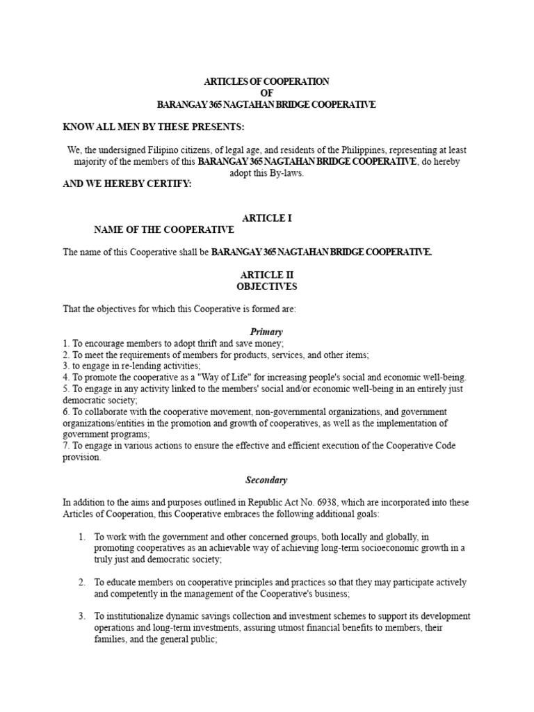 Cooperation Article and Bylaws | PDF | Board Of Directors | Audit