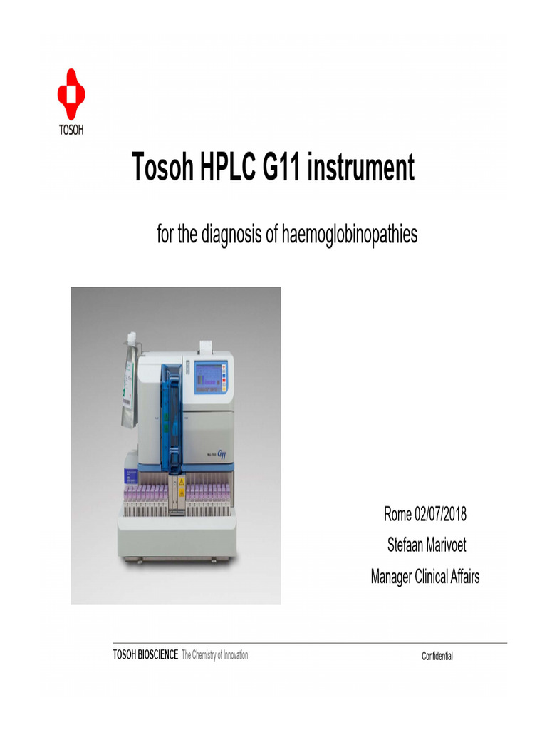 Tosoh HPLC G11 Instrument | PDF | Medical Specialties | Blood Proteins