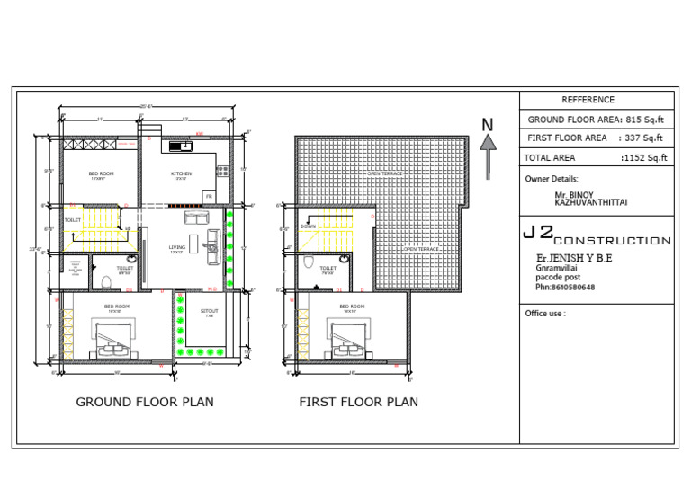 Construction: Ground Floor Plan First Floor Plan | PDF