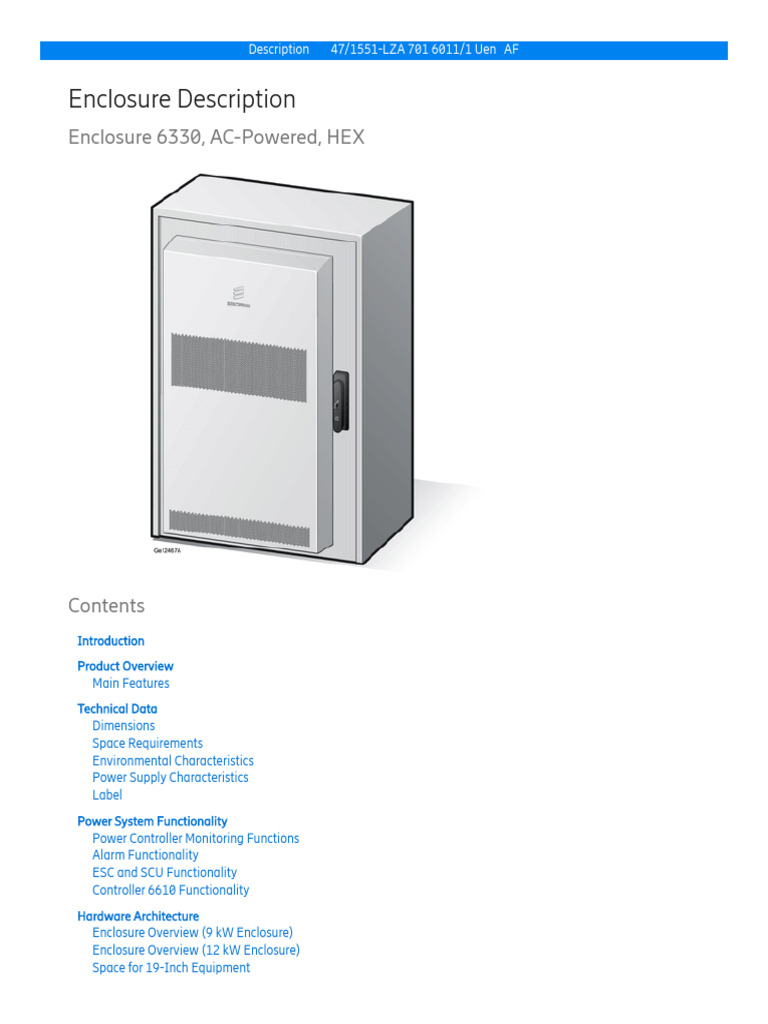 Enclosure 6330 Description | PDF | Alternating Current | Power Supply