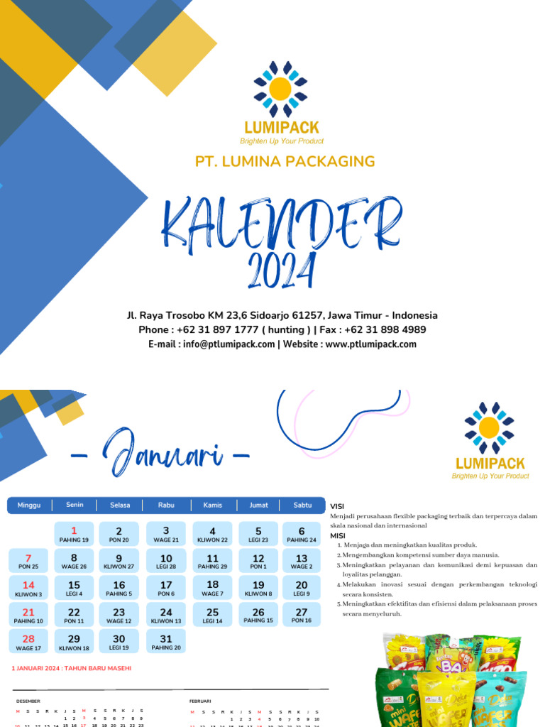 Kalender 2024: Pt. Lumina Packaging | PDF
