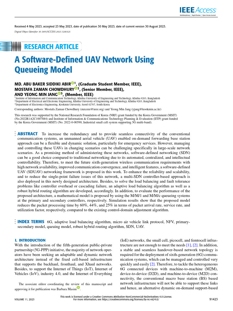Base Paper - A - Software-Defined - UAV - Network - Using - Queueing - Model | PDF | Computer ...
