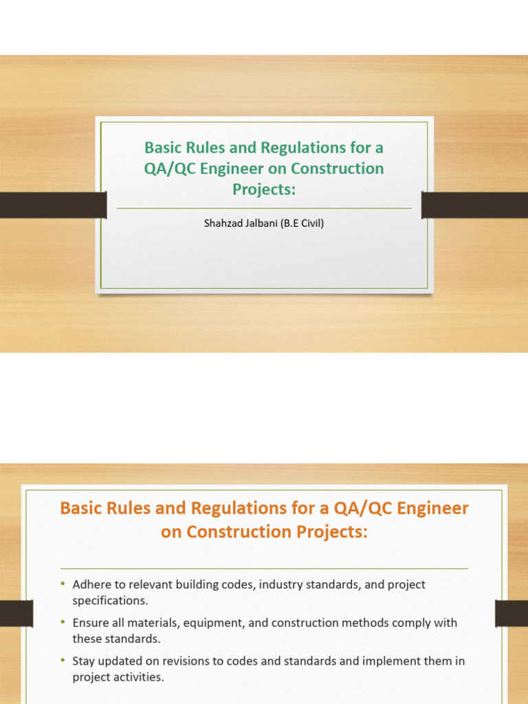Basic Rules and Regulations for a QA_QC Engineer | PDF | Occupational ...